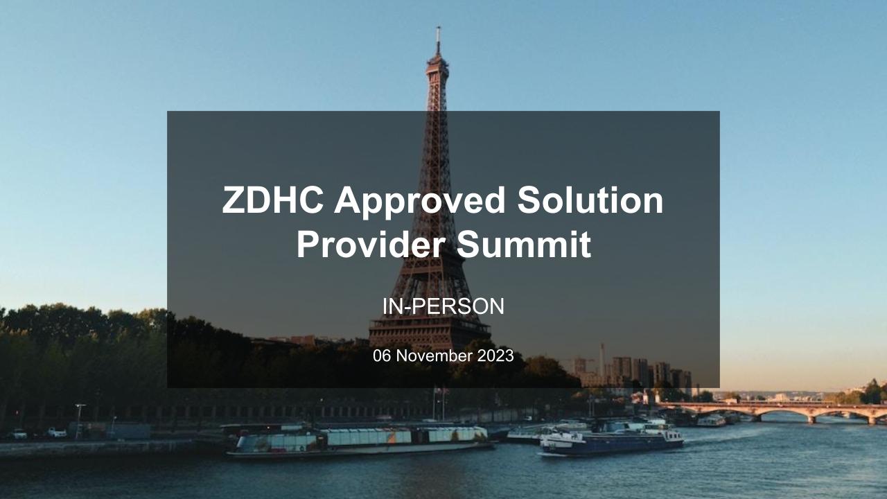 ZDHC Approved Solution Provider Summit 2023